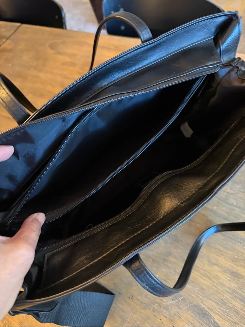 BEIS | Bags | Beis Black Everyday Tote With Front Slip Pocket | Poshmark